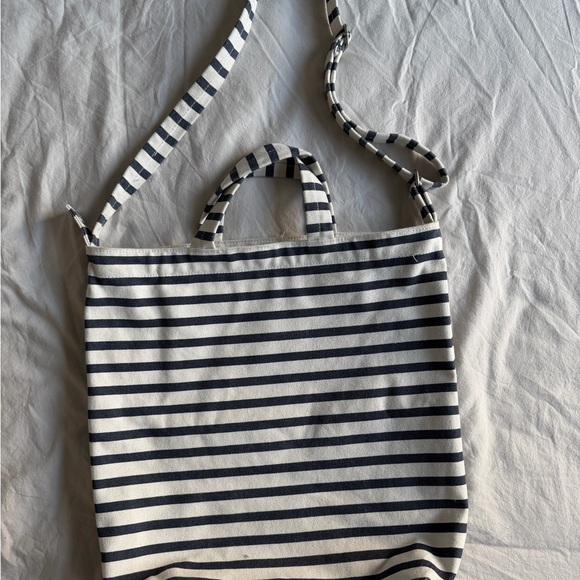 BAGGU | Bags | Baggu Navy Striped Canvas Tote Bag | Poshmark